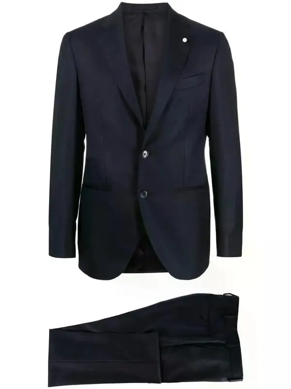 LUIGI BIANCHI MANTOVA Single-breasted Virgin Wool Suit - Blue