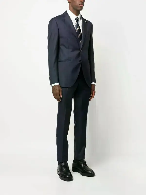 LUIGI BIANCHI MANTOVA Single-breasted Virgin Wool Suit - Blue