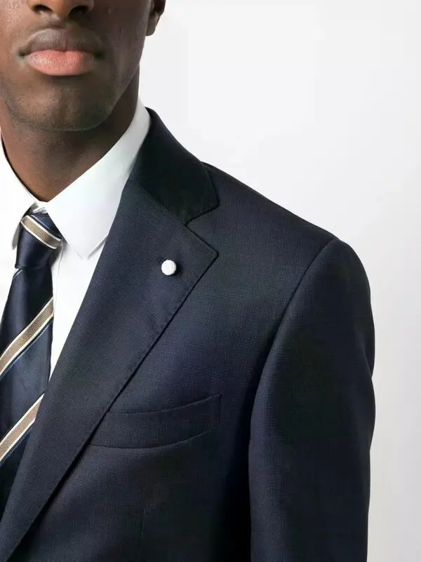 LUIGI BIANCHI MANTOVA Single-breasted Virgin Wool Suit - Blue