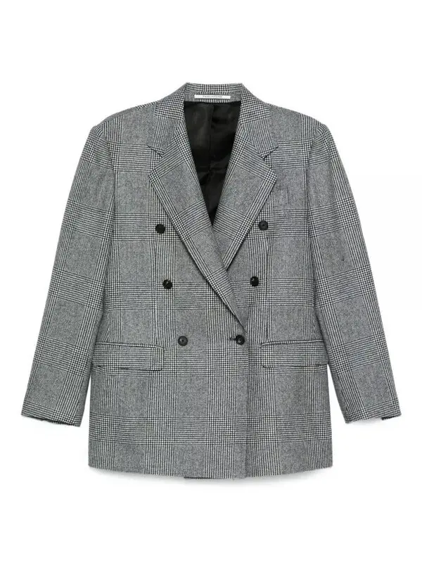 Tagliatore Checked Double-breasted Jacket - Black