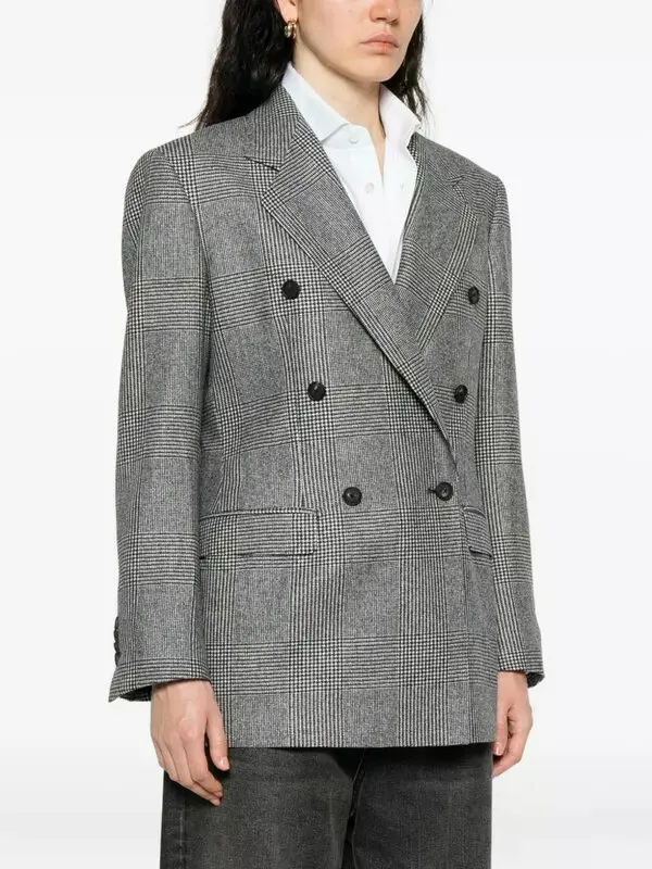 Tagliatore Checked Double-breasted Jacket - Black