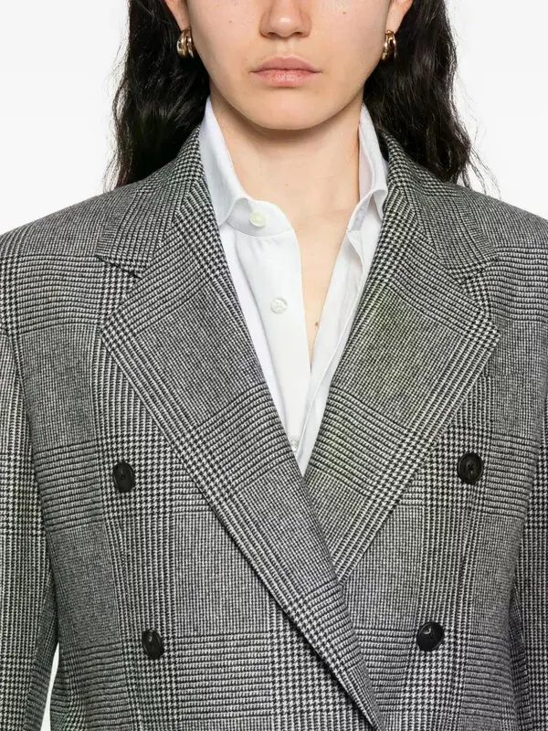Tagliatore Checked Double-breasted Jacket - Black