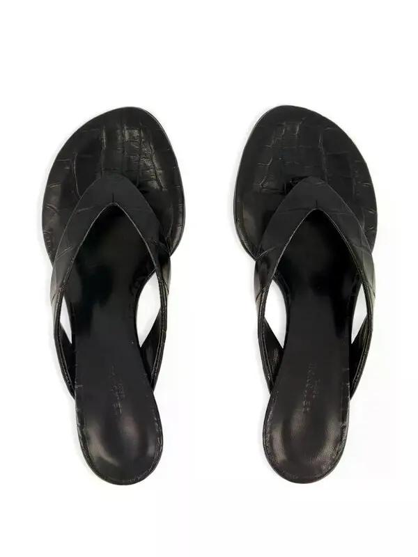Le Monde Beryl 40mm Micro Wedge Thong Sandals - Black