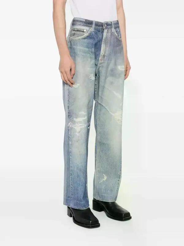 Our Legacy Third Cut Printed Denim Jeans - Blue
