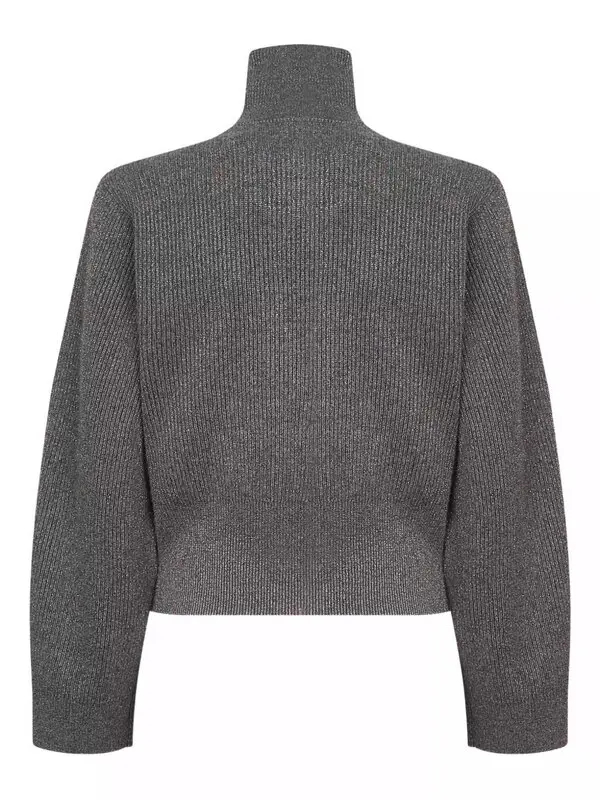 Brunello Cucinelli High-neck Zip-fastening Cardigan - Grey
