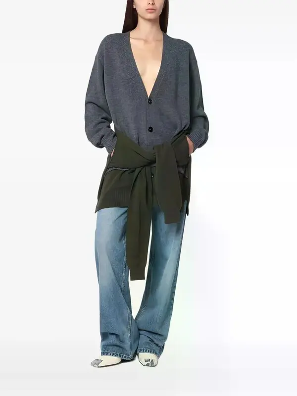 Stella McCartney Buttoned Two-tone Cardigan - Grey