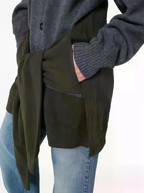 Stella McCartney Buttoned Two-tone Cardigan - Grey