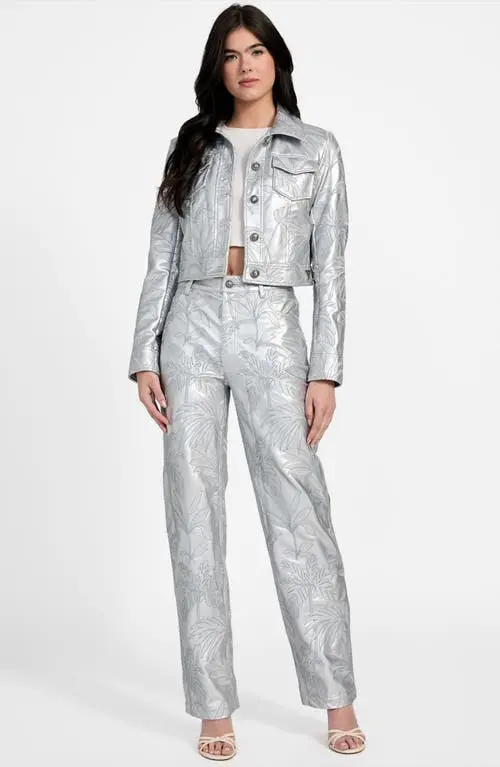 Guess Embroidered Faux Leather Jacket
