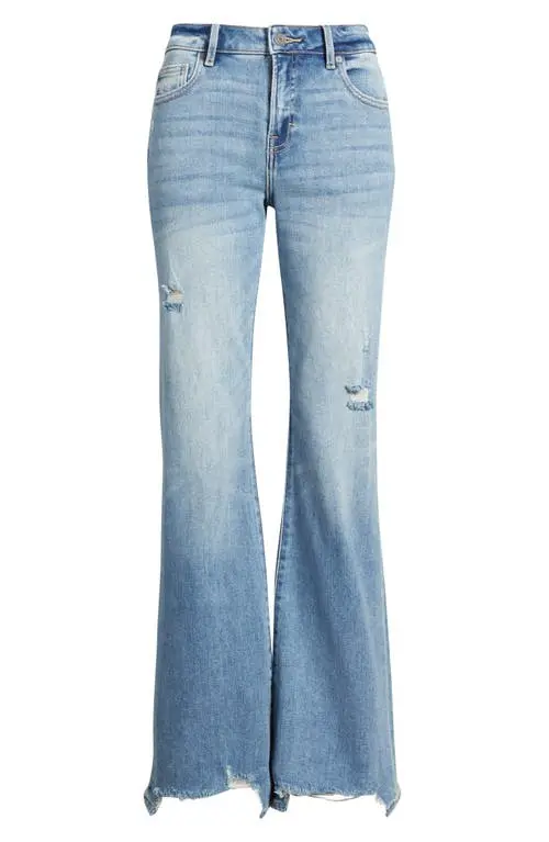 HIDDEN JEANS Ripped Mid-rise Flare Jeans