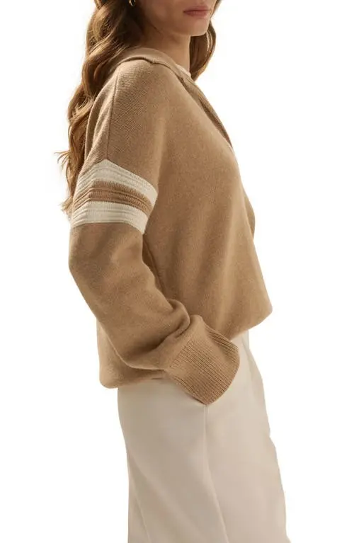 FAVORITE DAUGHTER Grace Polo Sweater - Camel Ivory