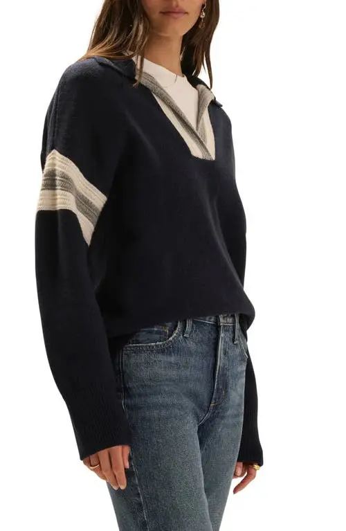 FAVORITE DAUGHTER Grace Polo Sweater - Navy Multi