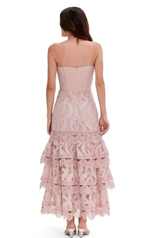 PatBO Aura Lace Flutter Midi Dress