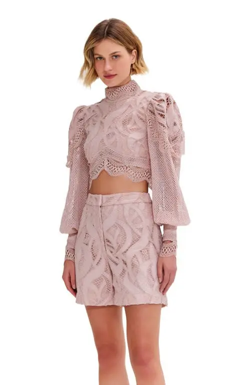PatBO Aura Lace Shorts - Rose