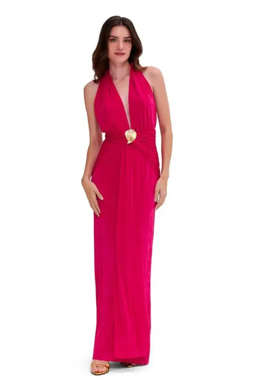 PatBO Radiant Jersey Halterneck Gown - Pink
