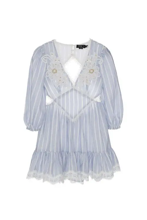 PatBO Marine Linen Mini Dress - Blue