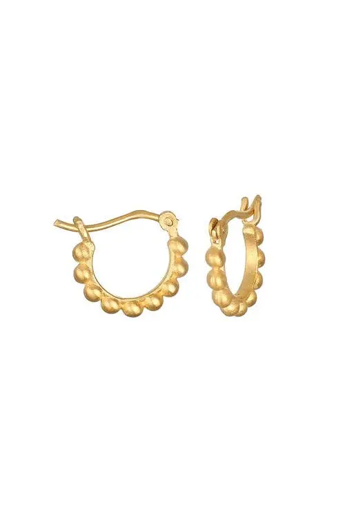 SATYA JEWELRY Simple Treasure Dot Hoop Earrings - Gold