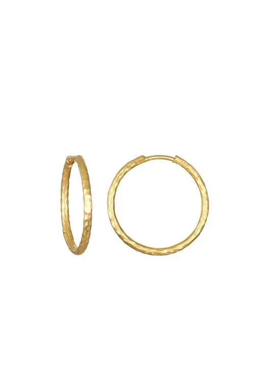 SATYA JEWELRY Textured Hoop Earrings - Gold