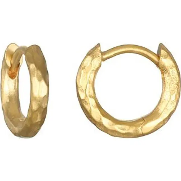 SATYA JEWELRY Textured Hoop Earrings - Gold
