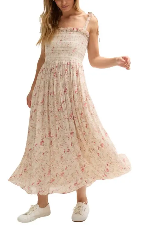 LILY AND LIONEL Annie Smocked Printed Maxi Dress - Pink
