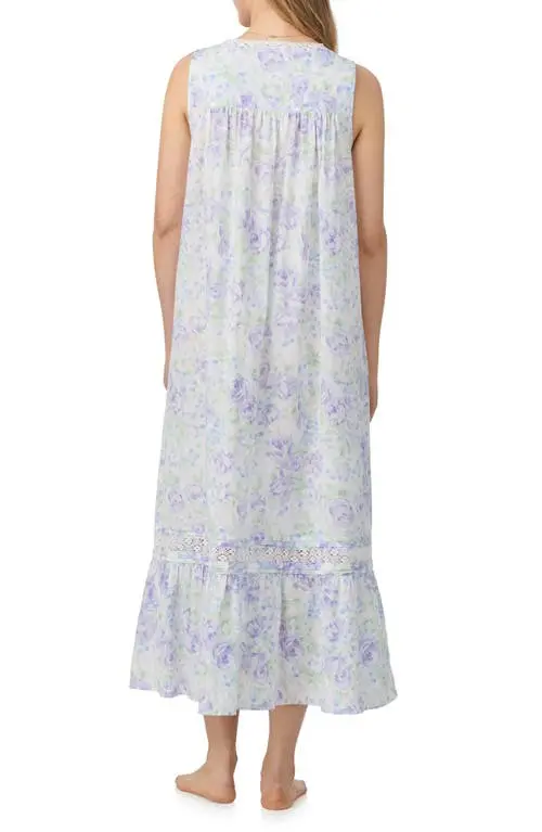 Eileen West Floral Print Cotton Lawn Ballet Nightgown - Whitelil