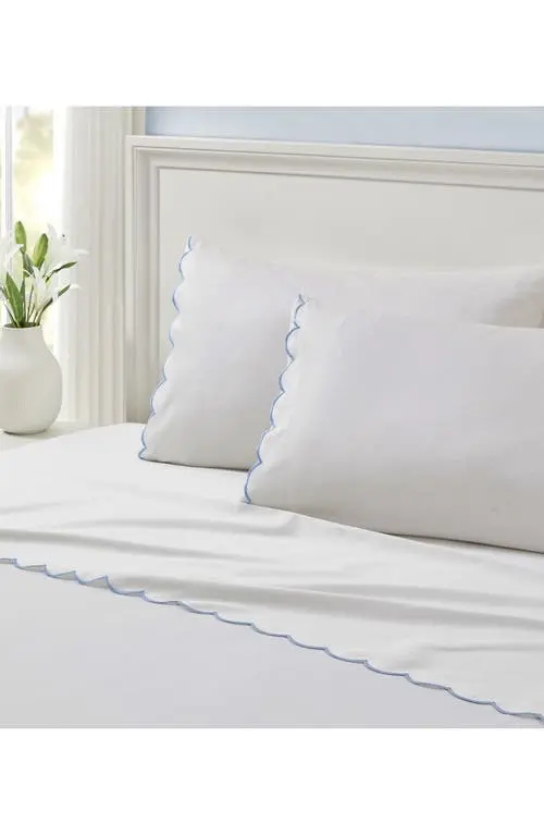 PERI HOME Scallop Cotton Sheet Set - Blue