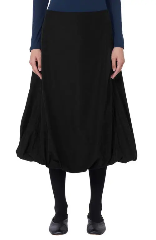 MM BY MAX MARA Emery Bubble Hem Midi Skirt - Black