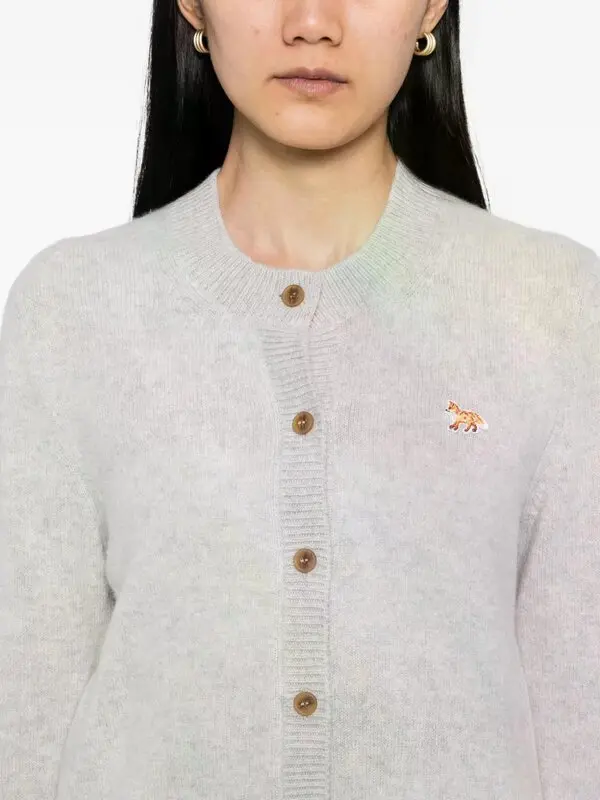 Maison Kitsuné Baby Fox Patch Cardigan - Grey
