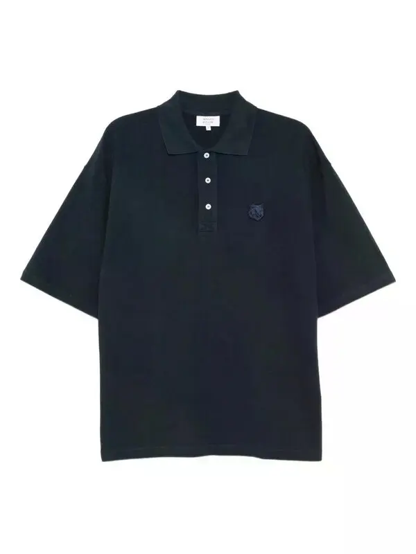 Maison Kitsuné Bold Fox-head Patch Polo Shirt - Blue