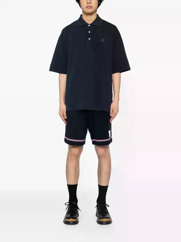 Maison Kitsuné Bold Fox-head Patch Polo Shirt - Blue
