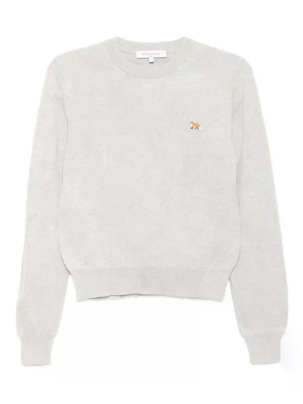 Maison Kitsuné Baby Fox-embroidered Wool Top - Grey