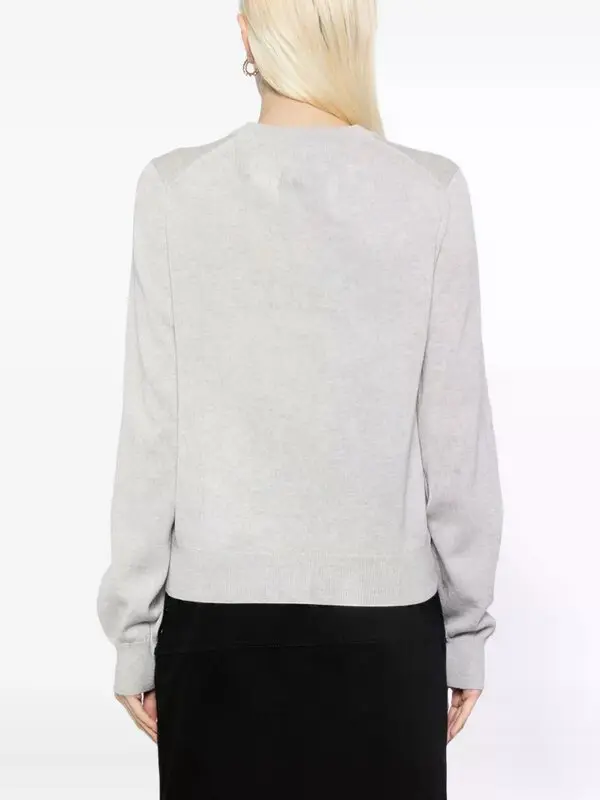 Maison Kitsuné Baby Fox-embroidered Wool Top - Grey