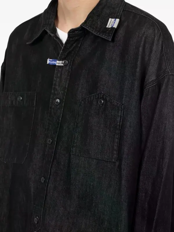 IN･STRU(MEN-TAL). Logo-patch Denim Shirt