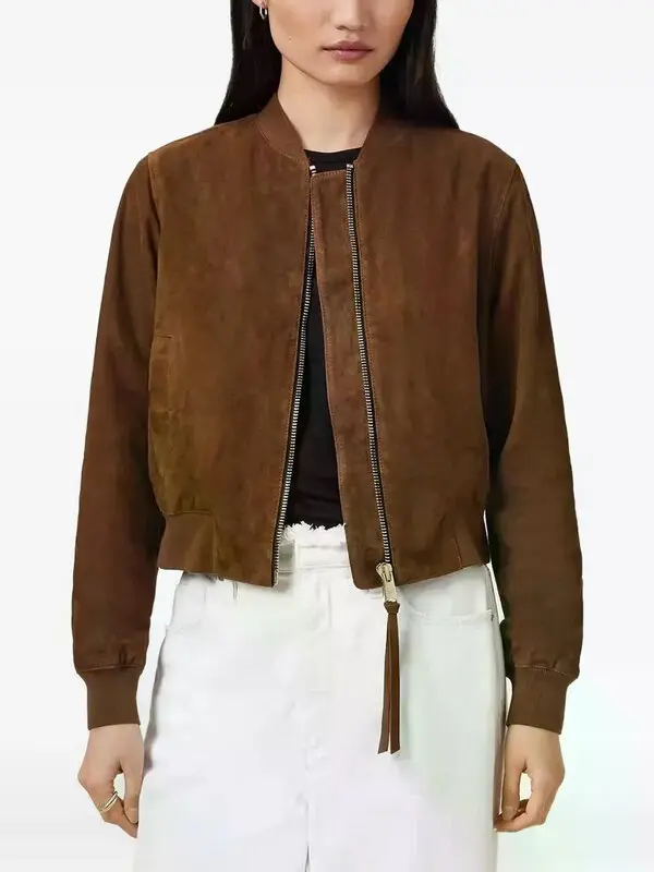 ALLSAINTS Suede Zip-front Jacket - Brown