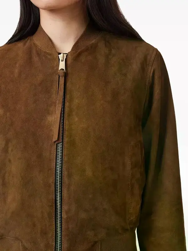 ALLSAINTS Suede Zip-front Jacket - Brown