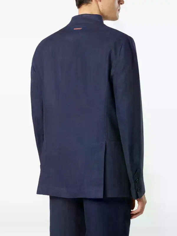 Sease Mandarin-collar Linen Jacket