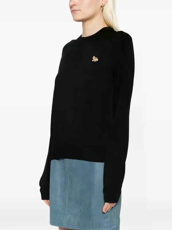 Maison Kitsuné Embroidered-logo Jumper - Black