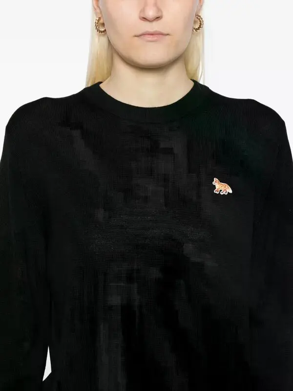 Maison Kitsuné Embroidered-logo Jumper - Black