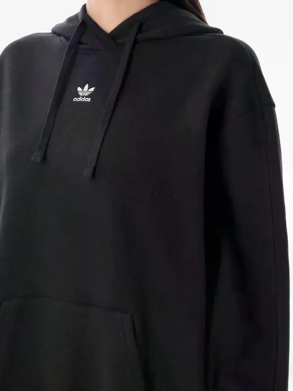 Adidas Hooded Pullover With Logo - Black