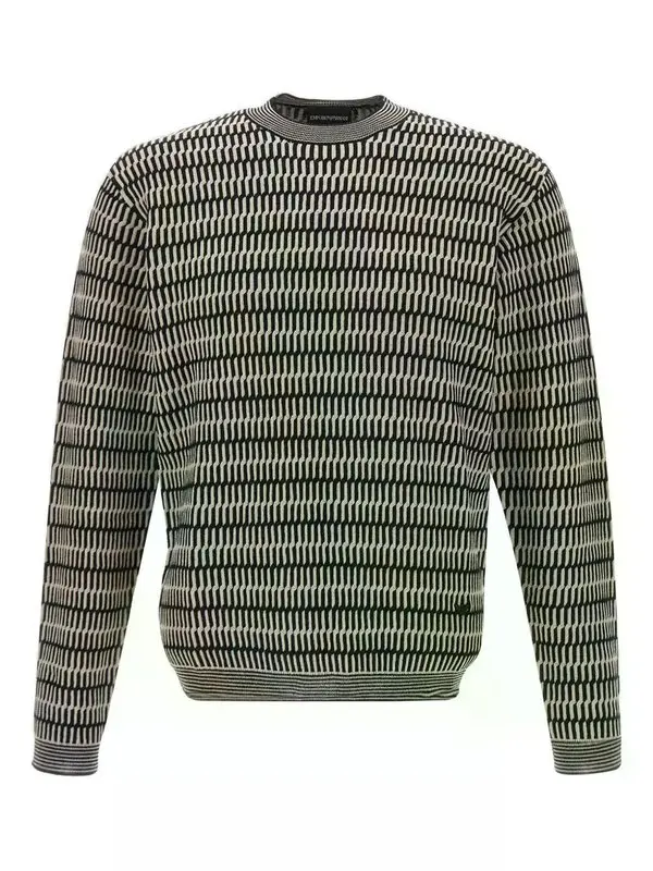 Emporio Armani Optical-pattern Crew-neck Sweater