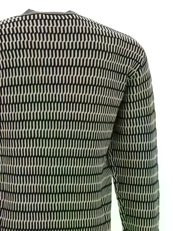 Emporio Armani Optical-pattern Crew-neck Sweater