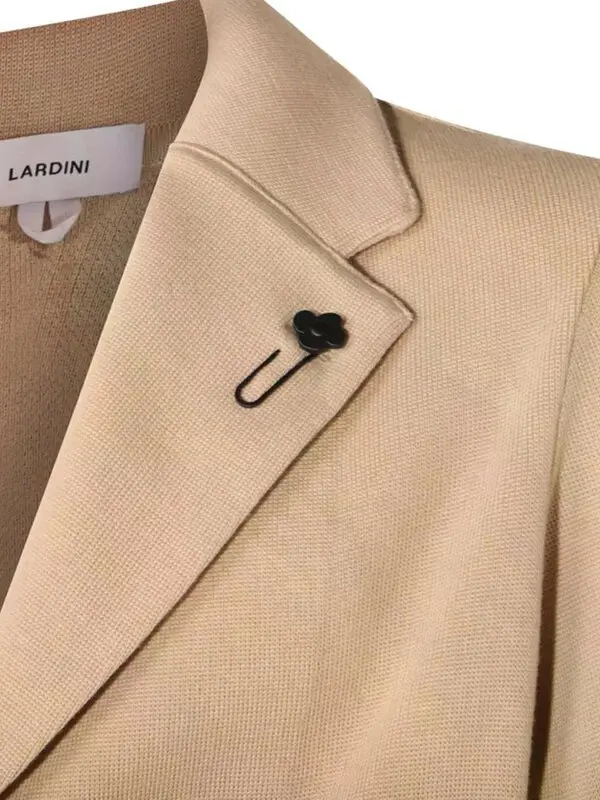 LARDINI Buttoned Blazer With Flower Embellishment - Neutrals