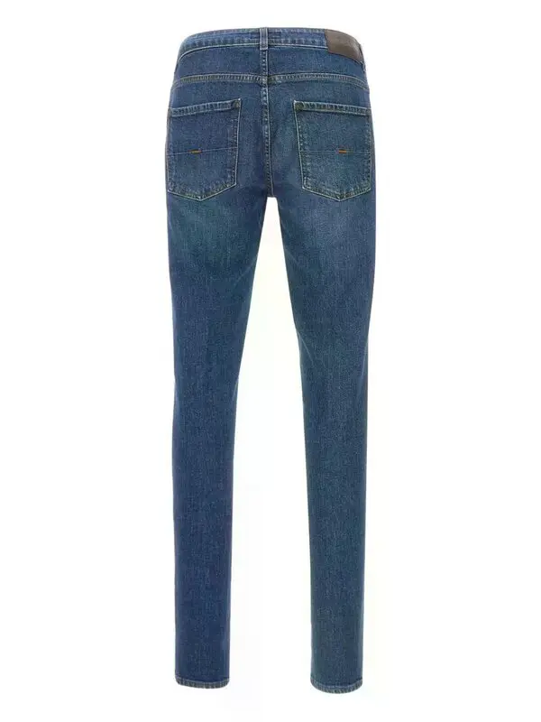 FAY Five-pocket Jeans With Leather Patch