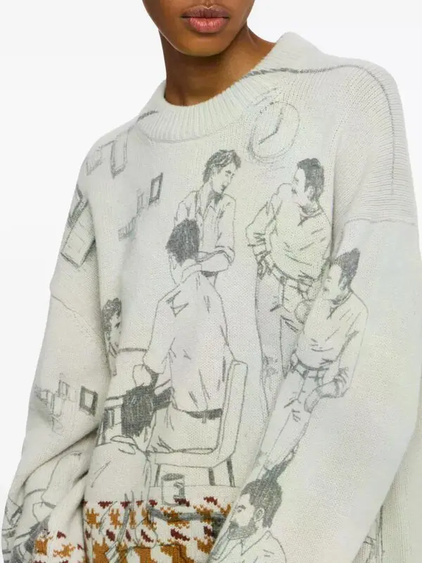 JW Anderson Illustration-pattern Jumper - Grey