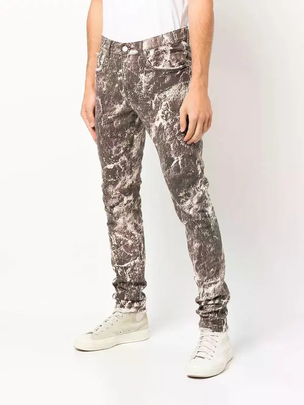 PURPLE BRAND Marble-print Skinny Jeans