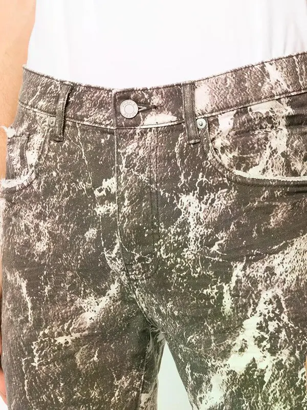 PURPLE BRAND Marble-print Skinny Jeans