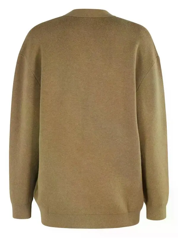 MARANT ETOILE V-neck Logo Cardigan - Brown