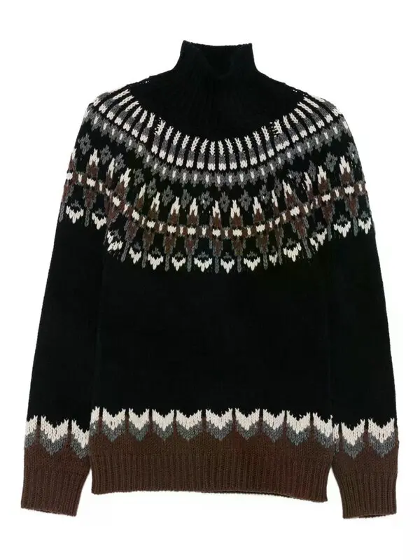 DONDUP Fair Isle Turtleneck Sweater
