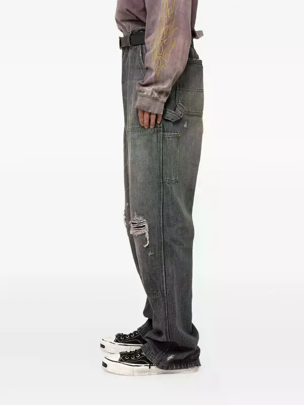 KAMIYA Distressed Five-pocket Jeans