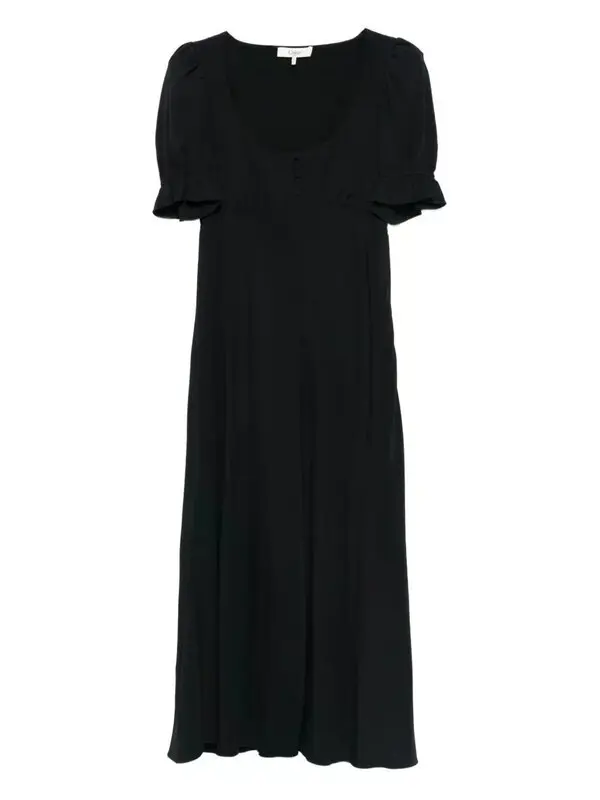 Chloé Puff-sleeve Button-front Midi Dress