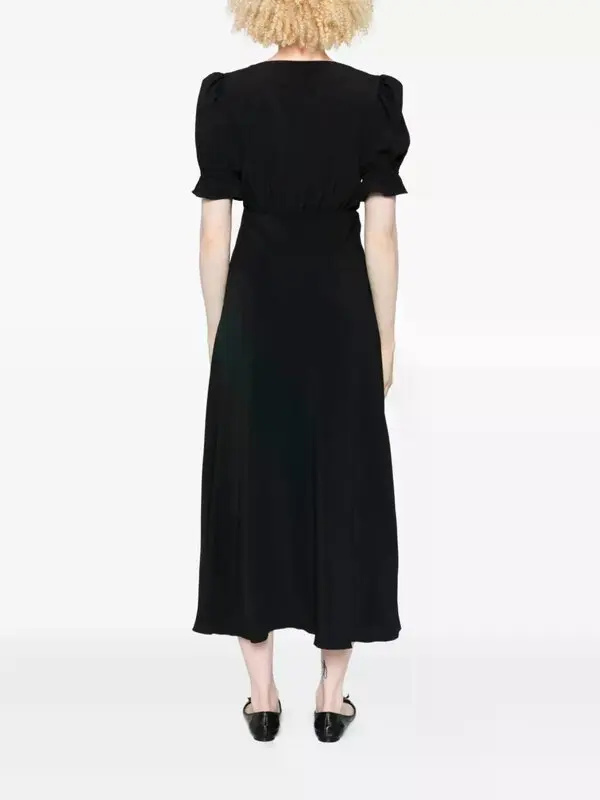 Chloé Puff-sleeve Button-front Midi Dress